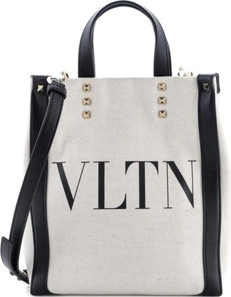 Valentino Garavani Grande Plage VLTN Canvas Mini tote bag - Tons neutres