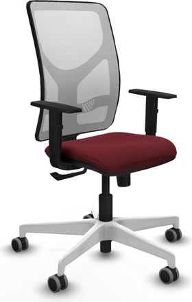 Piqueras y Crespo B&uuml;rostuhl mit 1D-Armlehnen, h&ouml;henverstellbare Lendenwirbelst&uuml;tze, ausgestattet mit 3 Positionen und Schneideschaum, mit Rollen von 65 mm, Parkett, Wei