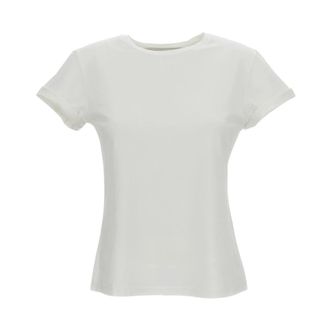 Golden Goose Slim T-Shirt Distressed Cotton Jersey - - Tops - Damen - Wei&szlig; - XS
