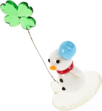 BESPORTBLE Mini Glas Schneemann Figurine Handbemalt Kleine Weihnachtsdeko Figur f&uuml;r Tisch und Regal Stabile Glasdeko f&uuml;r Weihnachtsbasteln und Festliche Wohnraum
