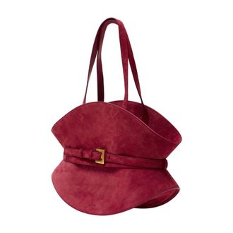 Balmain Womens Shuffle Shoulder Bag Red Calfskin