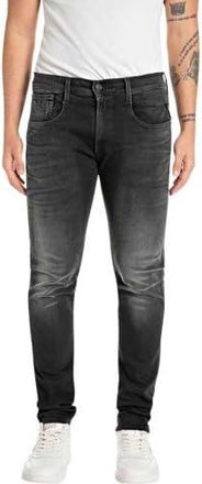 Replay Herren Jeans Anbass Slim-Fit Hyperflex mit Stretch, Schwarz (Noir 098), 31W / 32L