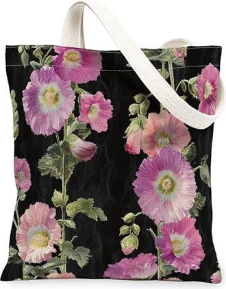 Generic Sac fourre-tout en toile de rose tr&eacute;mi&egrave;re pour le shopping, 33 x 38,1 cm, sac d&eacute;picerie r&eacute;utilisable pour femme, motif floral de voyage, d&eacute;coration ca