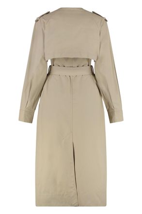 Moncler Womens Gourdon Trench Coat Beige Shell: Cotton & Raincoats