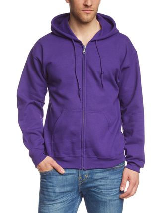 Gildan Herren Adult 50/50 Cotton/Poly. Full Zip Hooded Sewat Sweatshirt, Violett (Purple), XX-Large (Herstellergr&ouml;&szlig;e: XXL)