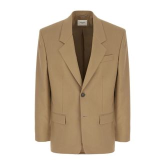 Saint Laurent Einreihige Jacke - - Jackets - Herren - Beige - L