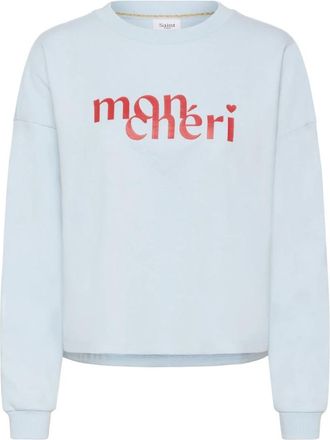 Saint Tropez Femme, Sweatshirts et sweats &agrave; capuche, Bleu, Taille: 40 FR SweaT-shirt
