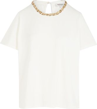 Morgan Damen 252-dany Kurzarm-T-Shirts, Off White M, Large