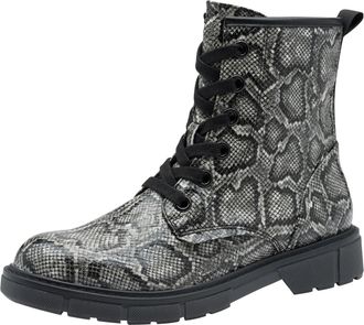 Marco Tozzi Damen Stiefeletten zum Schn&uuml;ren mit weichem Innenfutter Vegan, Mehrfarbig (Dk.Grey Str.), 39 EU