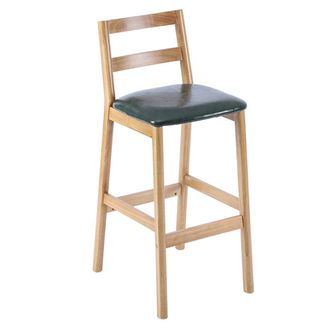 Generic Moderne Barhocker in Tresenh&ouml;he mit R&uuml;cken- und Fu&szlig;st&uuml;tze, K&uuml;cheninselhocker aus Leder f&uuml;r Restaurant, B&uuml;ro, Caf&eacute; - Braun