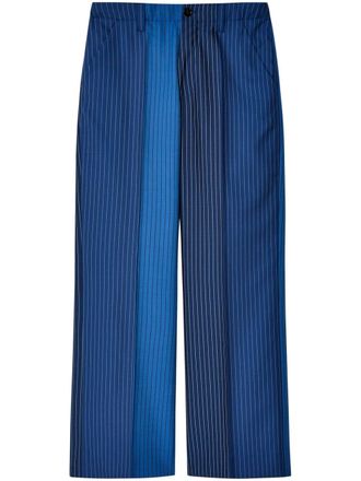 Marni pantalon droit &agrave; rayures - Bleu