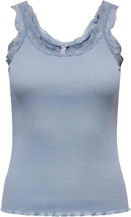 Only Only, Femme, Tops, Bleu, Taille: 36 FR D&eacute;bardeur C&ocirc;tel&eacute; avec Dentelle