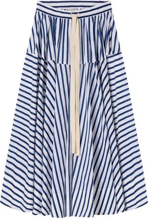 Lee Mathews jupe Josie à rayures - Blanc