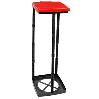 Com-Four Support de sac poubelle avec couvercle, peut &ecirc;tre install&eacute; en 3 hauteurs possibles, id&eacute;al pour la maison, le jardin, latelier et le camping pour votre