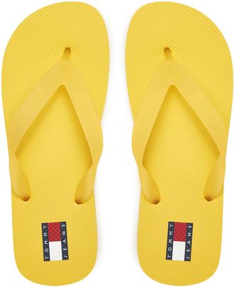 Tommy Jeans Zehentrenner Tommy Jeans Tjw Logo Flip Flop EN0EN02447 Gelb