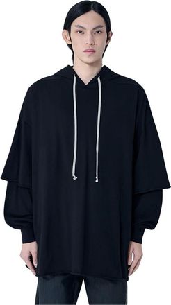 Rick Owens Homme, Sweatshirts et sweats &agrave; capuche, Noir, Taille: ONE Size Tommy Hustler Sweat &agrave; capuche