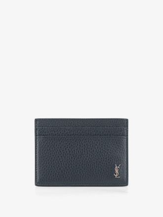 Saint Laurent Tiny Cassandre textured leather card holder - SAINT LAURENT - gender_Man