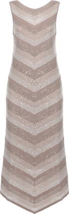 D.exterior Femme, Robes, Brun, Taille: 40 FR Sequined Viscose Midi Dress