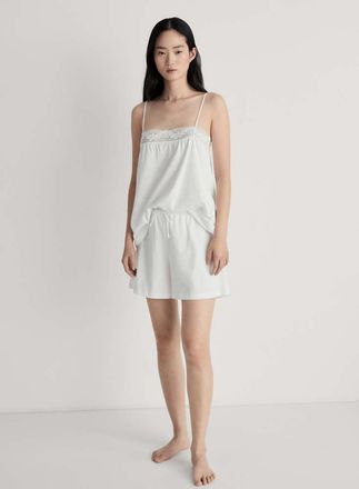 Mango Short coton blanc - Femme - S - MANGO