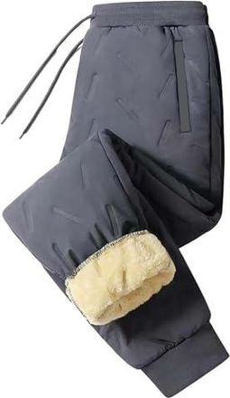 Generic Pantalon de jogging doubl&eacute; en polaire pour homme - Coupe ajust&eacute;e - Pantalon de jogging d&eacute;contract&eacute; avec poches - Pantalon de surv&ecirc;tement thermique con