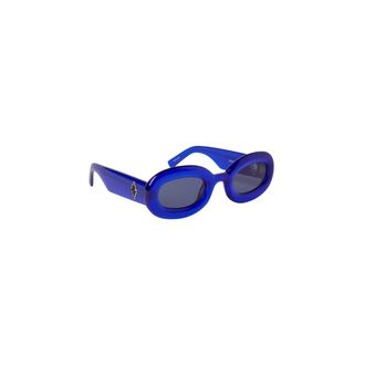 Marcelo Burlon unisex, Accessoires, Bleu, Taille: 50 MM Lunettes de soleil ovales modernes