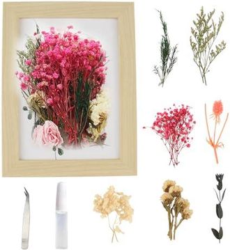 Chen Yu Fleur S&eacute;ch&eacute;e Cadre 3D 20 X 16 Cm Cadre Photo Bois avec Fleurs S&eacute;ch&eacute;es + Colle + Clips Convient pour DIY Les Souvenirs de Fleurs de Mariage danniversai
