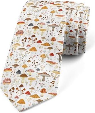 Generic Cravate Champignon Brun Orange R&eacute;glable Tie Classique Cravate DAffaires Pour C&eacute;l&eacute;brations Travail Affaires