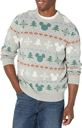 Amazon Essentials Disney | Marvel | Star Wars Pulls à col rond Homme, Mickey Fair Isle - Mens, XL