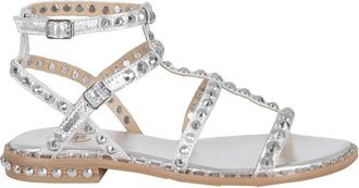 Ash Ash, Femme, Chaussures, Gris, Taille: 37 EU Precious Texture Studded Flat Sandal