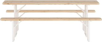 ebuy24 Guiness Gartenset Tisch, Bankset natur