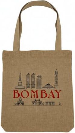Fabulous Sac Shopping Tote Bag Aspect Lin - Bombay Minimalist Mumbai Voyage Inde Gandhi - Sac de Courses Toile Epaisse 360g Beige Naturel Cabas Port&eacute; Epaule So