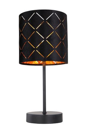 Globo Lighting Tischleuchte, Schwarz, Metall, Textil, 35 cm, Wippschalter, Lampen & Leuchten, Innenbeleuchtung, Tischlampen, Tischlampen