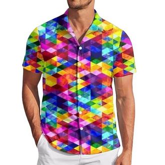 Generic Tee-Shirt Homme- Chemise &agrave; Manches Courtes pour Homme Style Mardi &agrave; Sequins Imprim&eacute;E en 3D Num&eacute;Rique Col &agrave; Revers Et Boutons Chic