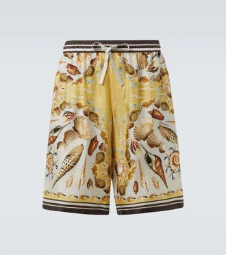 Dolce & Gabbana Bedruckte Shorts aus Seiden-Twill