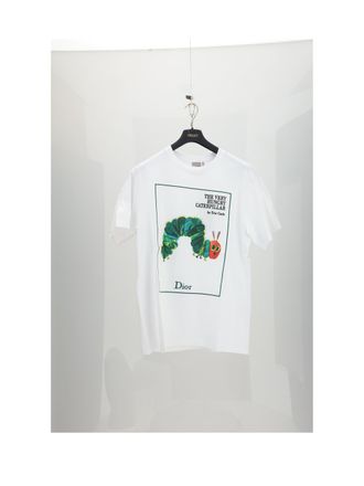 Dior Catterpillar Motif Cotton T-Shirt - White