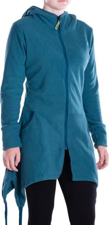 vishes Alternative Bekleidung - Damen Fleece Kapuzenjacke lang Elfen Zipfel-Jacke &Uuml;bergangsjacke-n t&uuml;rkis 42