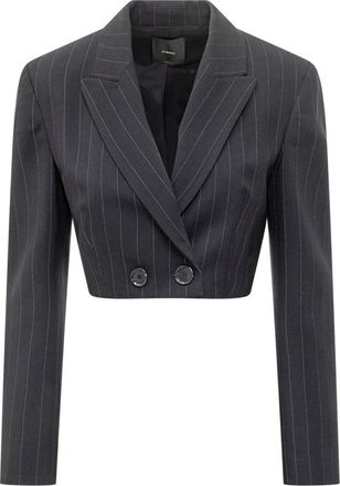 Pinko Pinko, Femme, Vestes, Bleu, Taille: 40 FR Scamorza Cropped Blazer