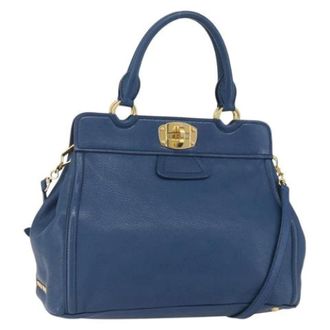 Miu Miu Sac &agrave; main en cuir Pre-owned - Femme - Pre-owned - Bleu - Taille: ONE Size