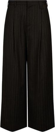 Simone Rocha Pantalon ray&eacute; en laine m&eacute;lang&eacute;