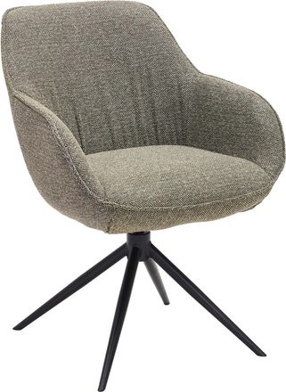 Novel Armlehnstuhl, Gr&uuml;n, Metall, Textil, Drehkreuz, 64x84x61 cm, Sitzfl&auml;che 360&deg; drehbar, automatische R&uuml;ckholfunktion, Esszimmer, St&uuml;hle, Esszimmerst&uuml;hle,