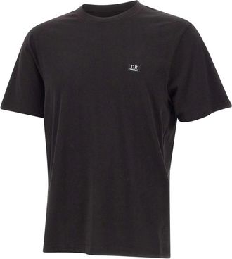 C.P. Company C.p. Company, Homme, Tops, Noir, Taille: L T-Shirt &agrave; Manches Courtes avec &Eacute;cusson Logo en Jersey 30/1