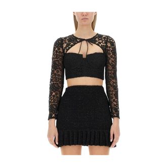 Self Portrait Long Sleeve Tops - - Tops - Damen - Schwarzk - 3XS