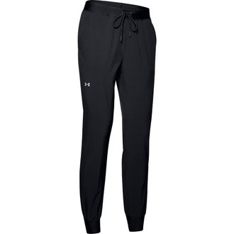 Under Armour Damen Ua Armour Sport Woven Pant atmungsaktive Trainingshose komfortable Jogginghose, Black / Metallic Silver, 17 EU