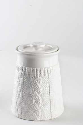 Tognana Kaffeedose/Vorratsdose aus Porzellan/Keramik, weiß, 900 ml. Volumen, in schicker Strickoptik, aus der Kollektion Pullover von TOGNANA