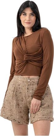 Kocca Femme, Blouses et Chemises, Brun, Taille: 36 FR Maglia nodo centrale