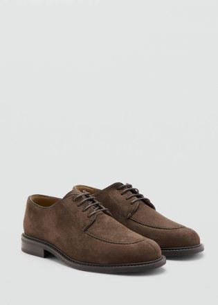 Mango Chaussures costume cuir su&egrave;de marron moyen - Homme - 39 - MANGO MAN