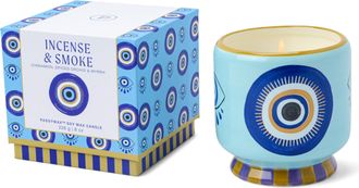 Paddywax Dopo Duftkerzen, handbemalt, Keramik, luxuri&ouml;s, Kunsthandwerkerkerze, 226 g, Auge - R&auml;ucherst&auml;bchen und Rauch