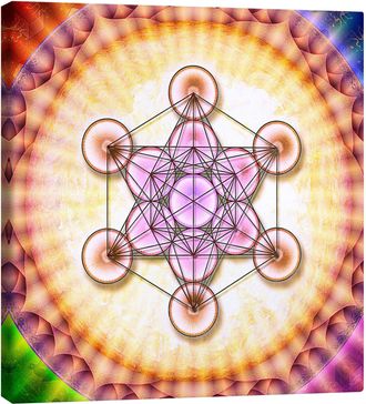 Posterlounge Metatrons Würfel - Sonne Artwork II-I Leinwandbild von Dirk Czarnota 20 x 20 cm Wandbilder Wanddeko