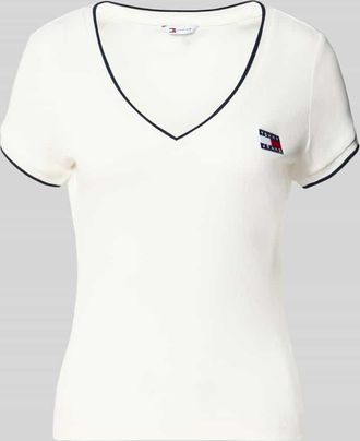 Tommy Jeans Slim Fit T-Shirt aus Baumwoll-Mix