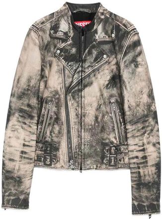 Diesel Manteau En Cuir - Beige